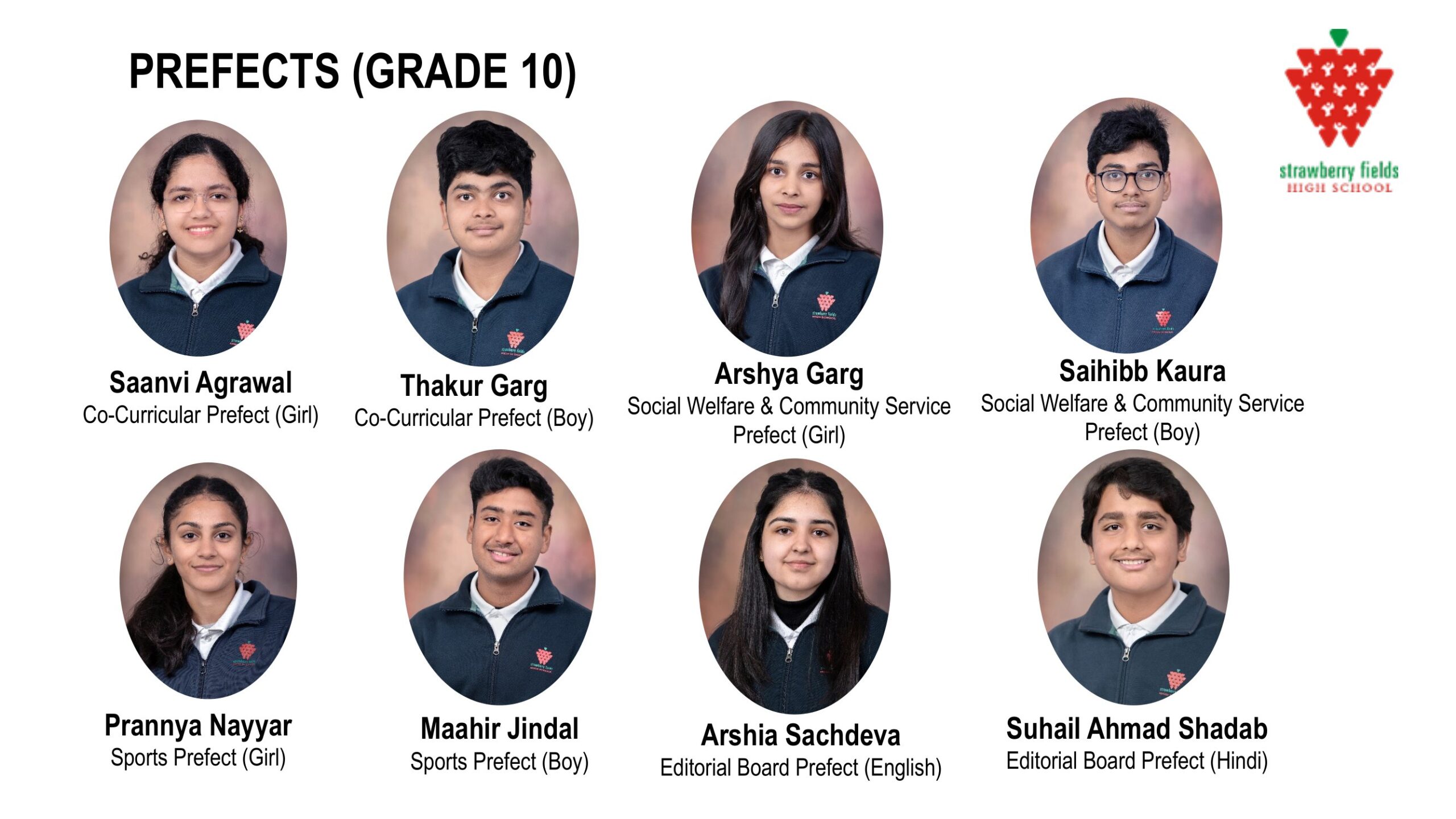 Strawberry Fields High School Proudly Presents the Student Council 2023-24 | Strawberry Fields ...